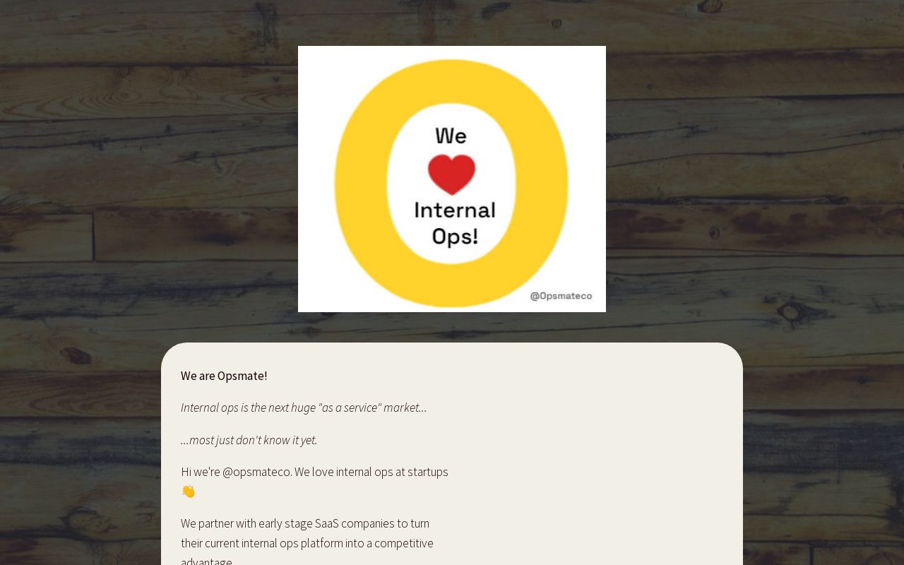 Opsmate Prelaunch Page